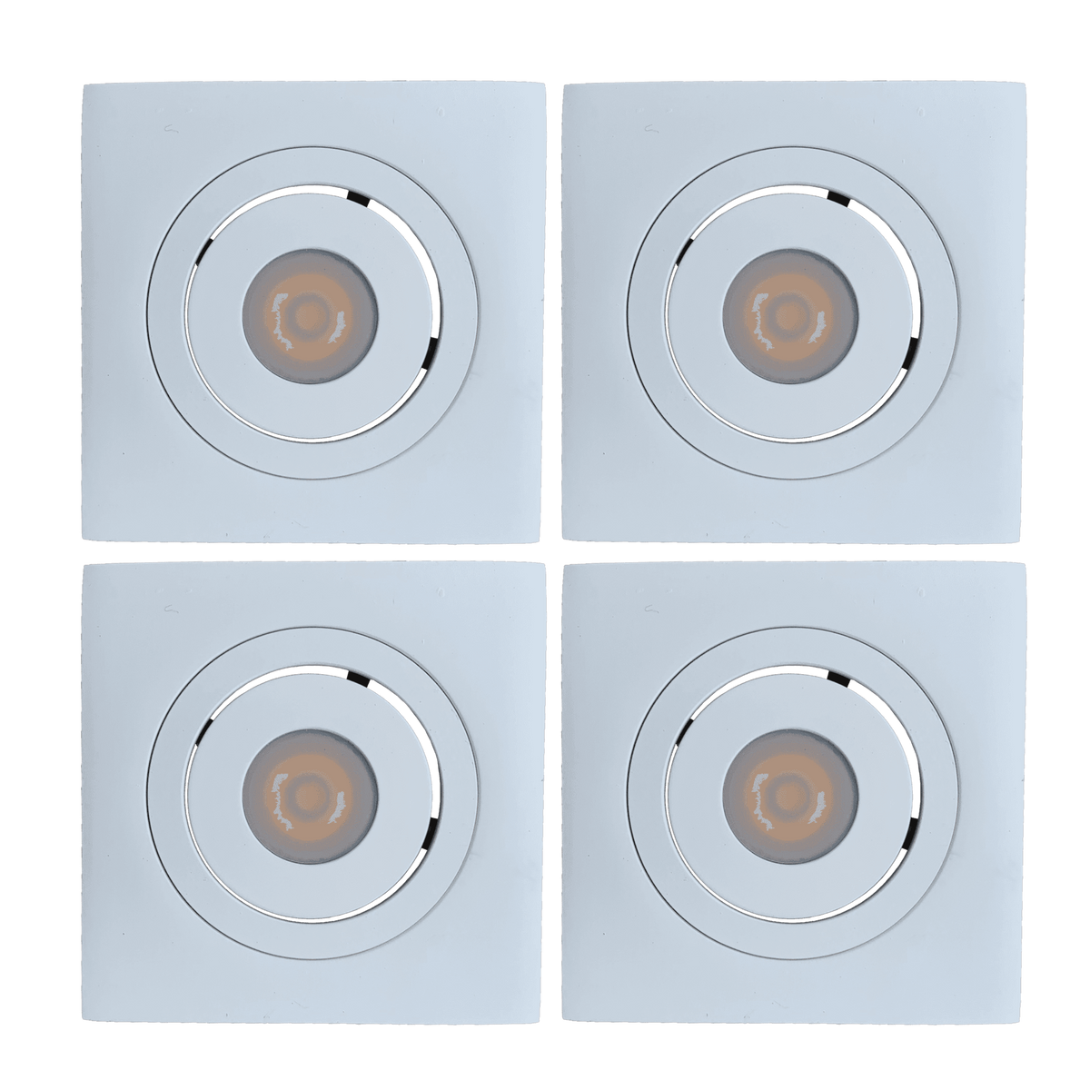 CB06 4x/8x/12x Package Dimmable Recessed Square Cast Aluminum LED Puck ...