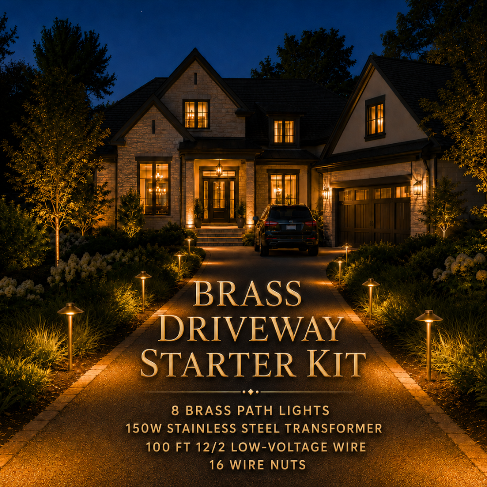 Complete Brass Spotlight and Path Light Kits | Landscape Lighting