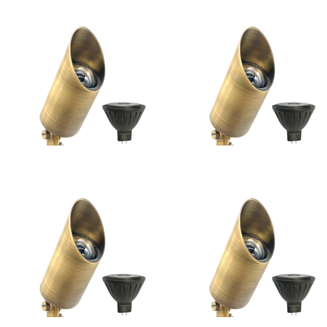 SPBP05 Stelvio Antique Brass Spotlight 4x/8x/12x MR16 5W 2700K Package