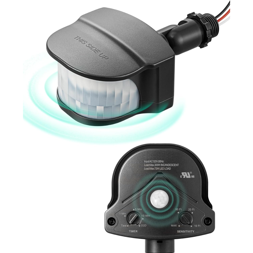 PIR and 240° & 360° Motion Sensor, 120V Line Voltage For Outdoor Secur