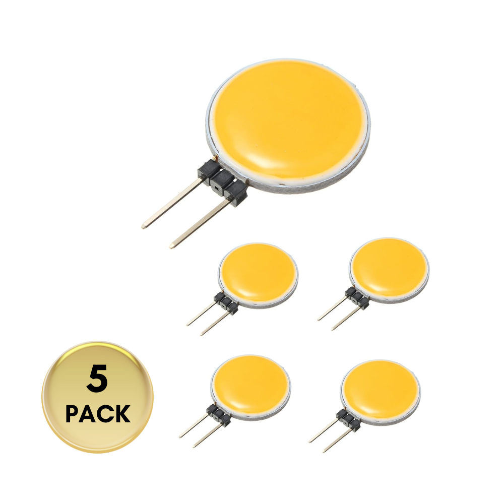 G4 5 Pack 3W 300LM COB Round LED Light Bulb 12V 180° Bulb Energy Effic ...