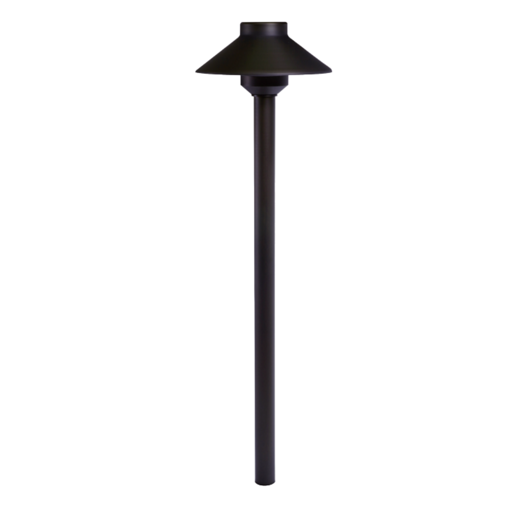 G4 Solid Brass Mushroom Hat Path Light - Light Bronze Finish Low ...