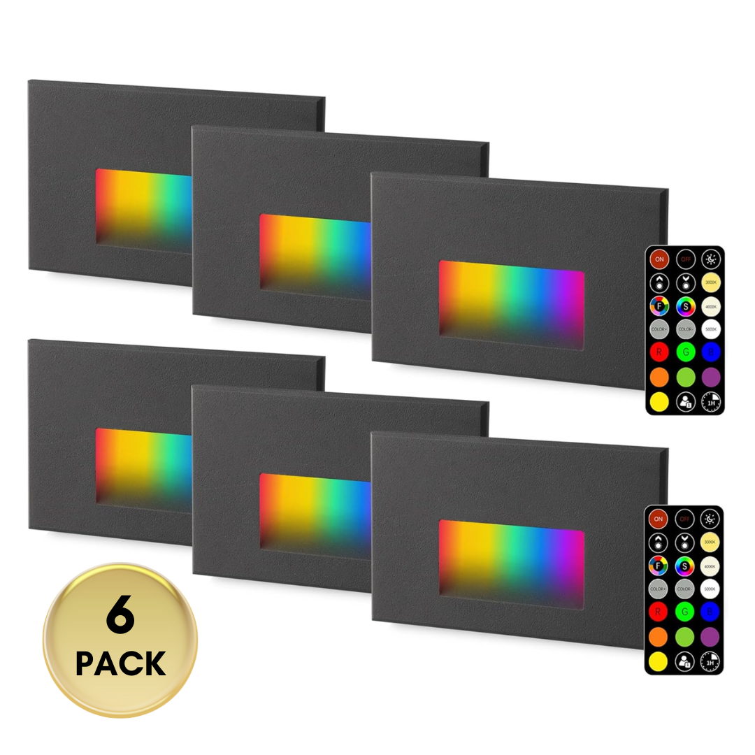 6-Pack of STRA06 RGBW Low Voltage Step Lights | Outdoor Step Lights ...