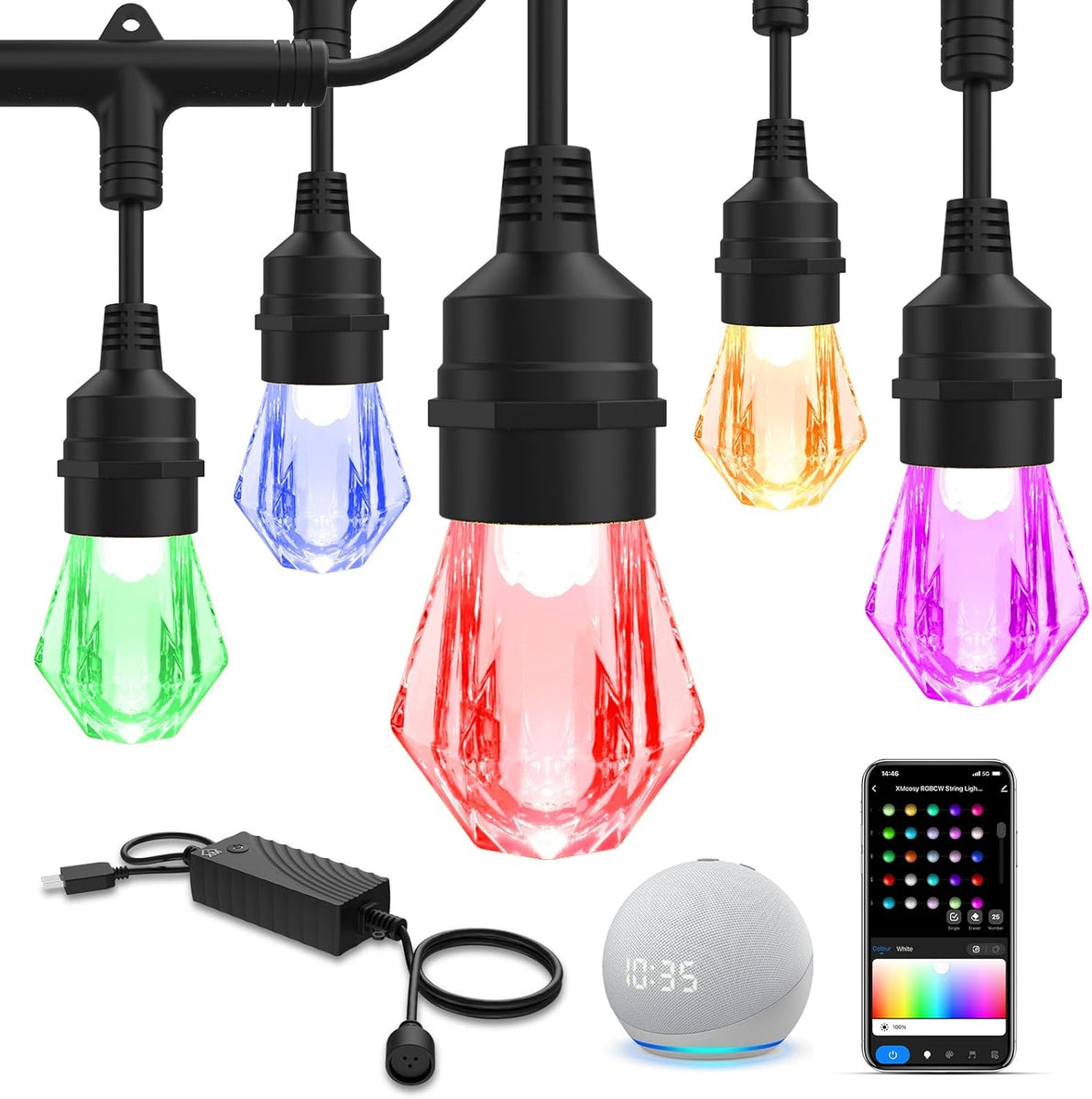 SLR102 RGBW Color Changing Smart Outdoor String Lights – Kings Outdoor ...