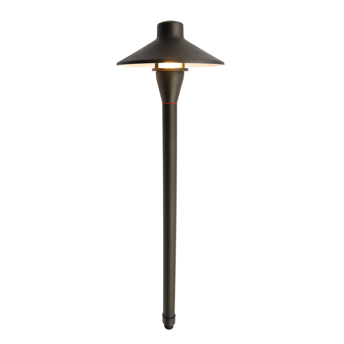 G4 Solid Brass Mushroom Hat Path Light - Light Bronze Finish Low ...