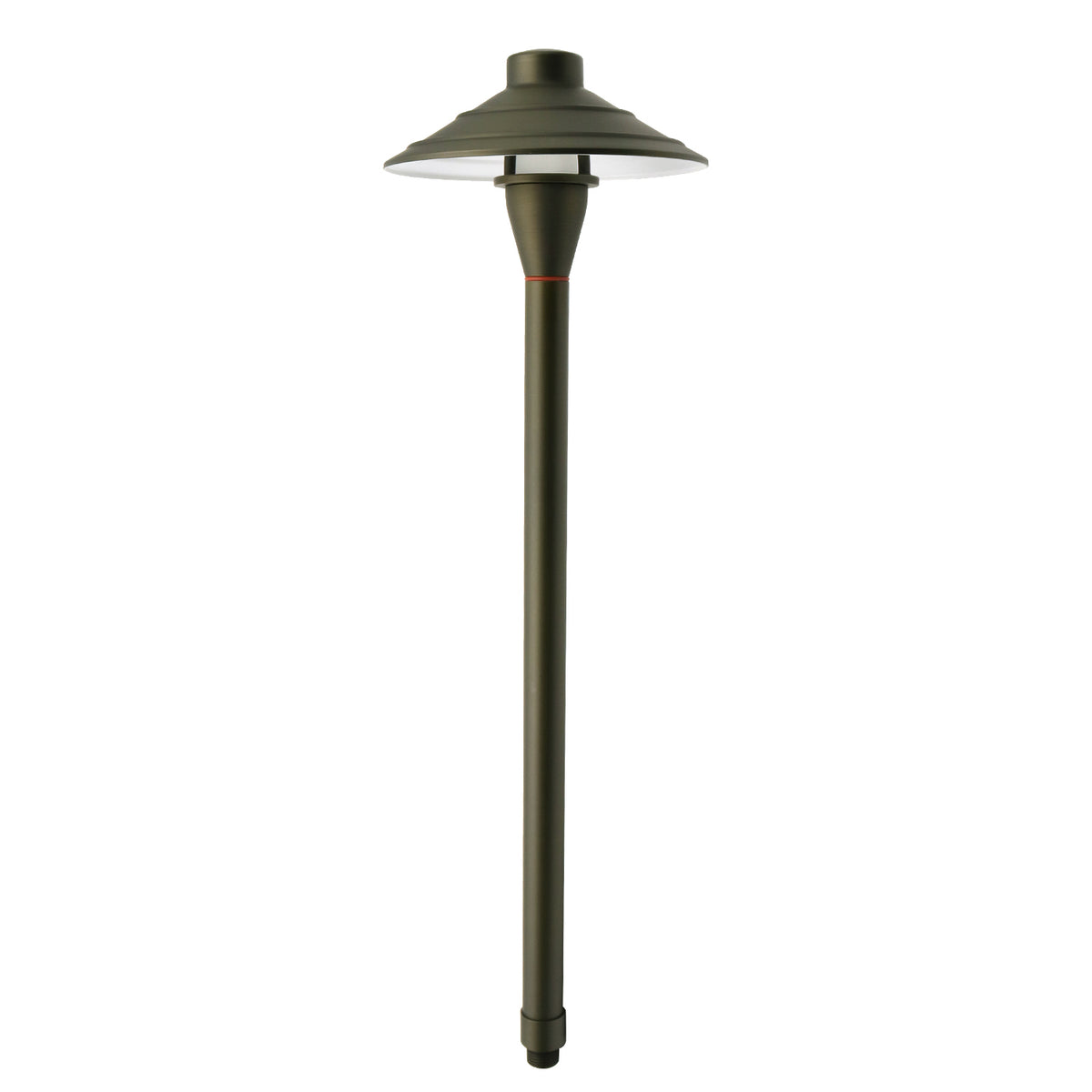 G4 Solid Brass Medium Mushroom Hat Path Light - Light Bronze Finish Low ...
