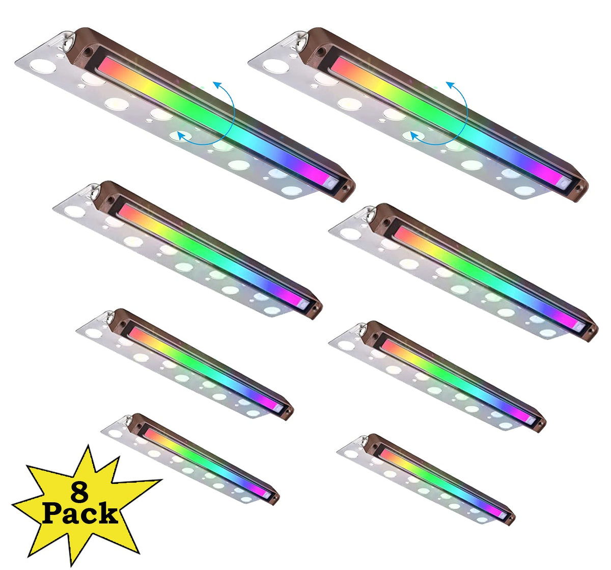 8-Pack of ELA12 Retaining Wall Lights | RGB Hardscape Lights