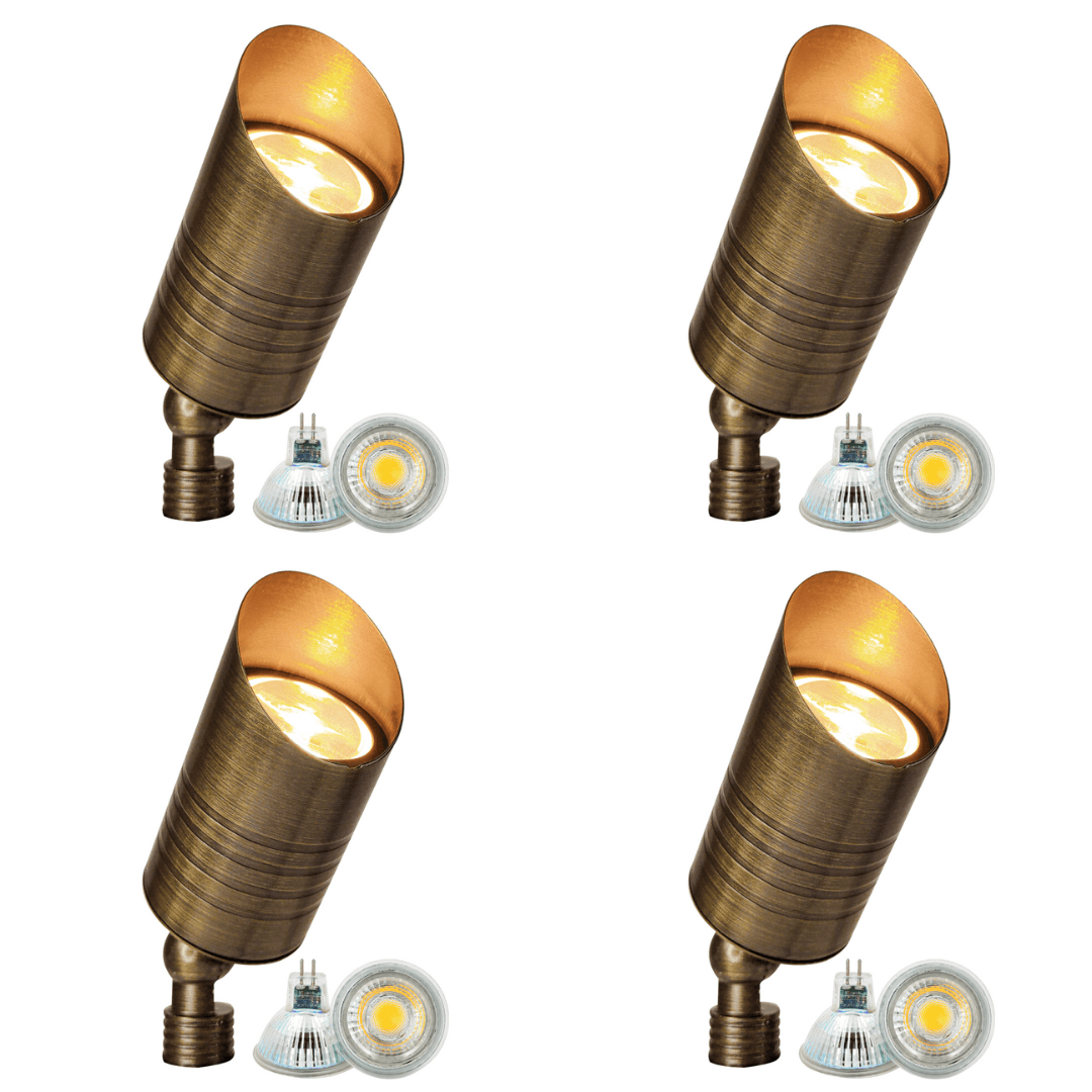 SPB09 Low Voltage Outdoor Brass Spotlight – Kings Outdoor Lighting